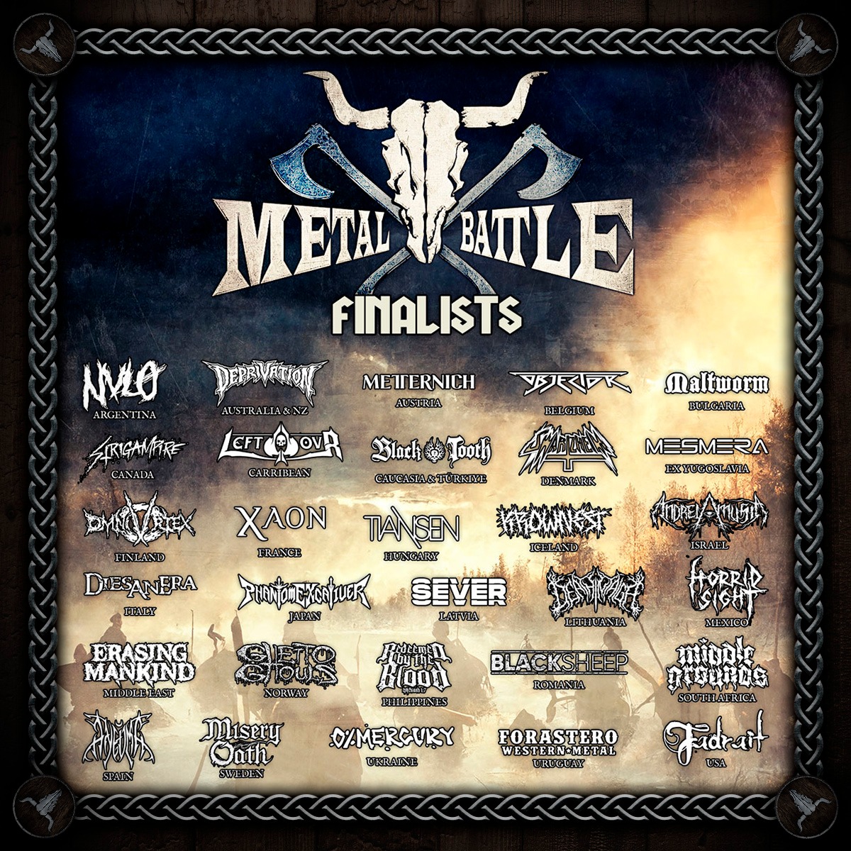 All 30 bands are announced. - Metal Battle